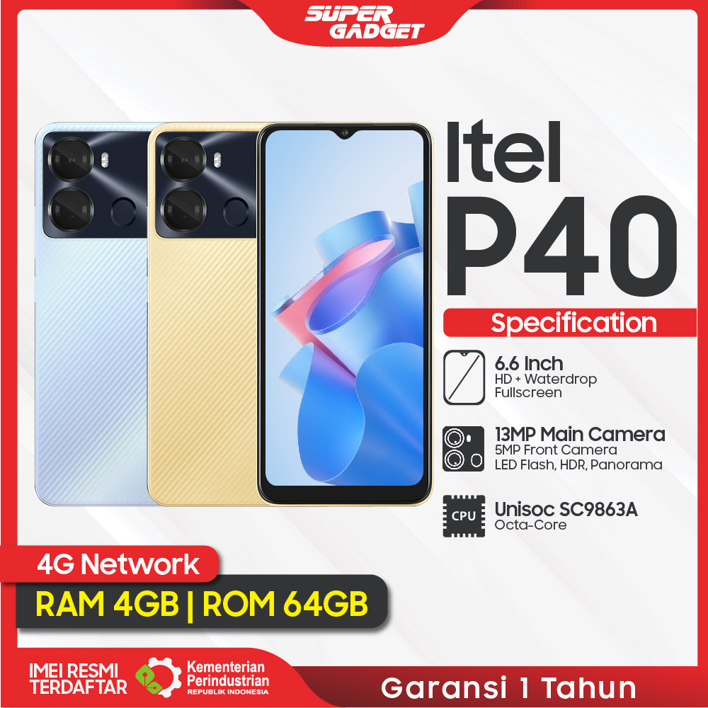 Jual Itel P40 4/64 GB RAM 4 ROM 64 4GB 64GB HP Smartphone Android ...