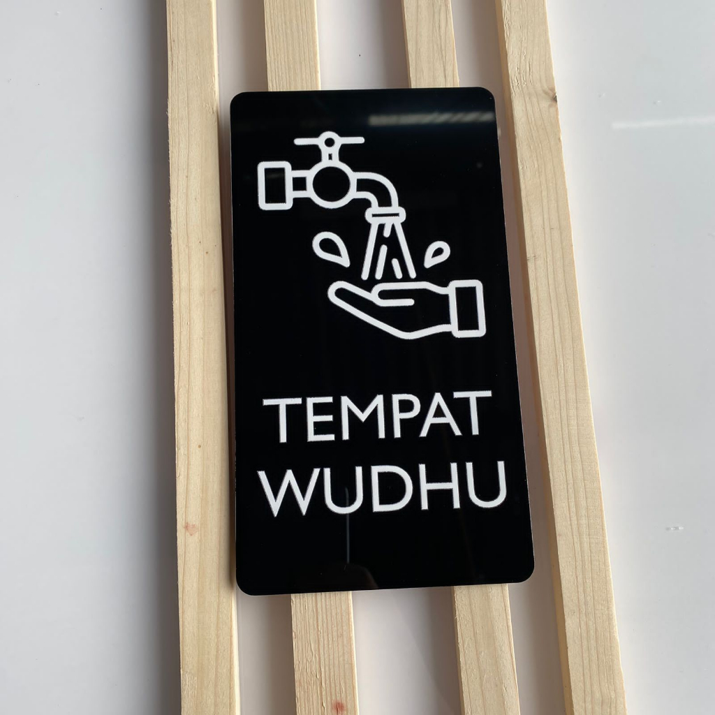 Jual Sign Akrilik Tempat Wudhu – Tanda Penunjuk Arah Area Wudhu Masjid ...