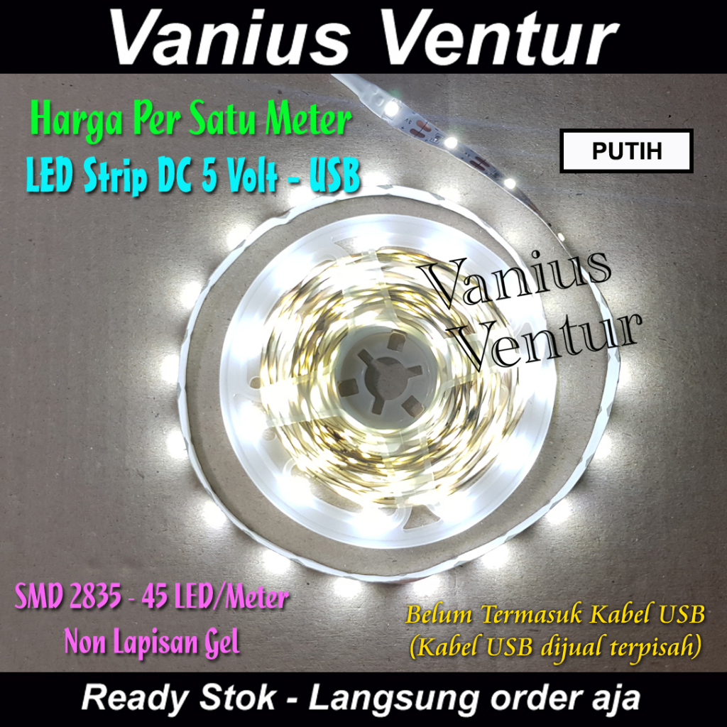 Jual LED Strip 2835 DC 5V PANJANG 1 METER | Shopee Indonesia