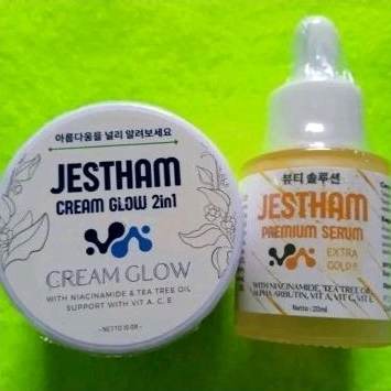 Jual Jestham Cream Glow 2In1 tree oil PLUS SERUM Extra Gold ORIGINAL ...