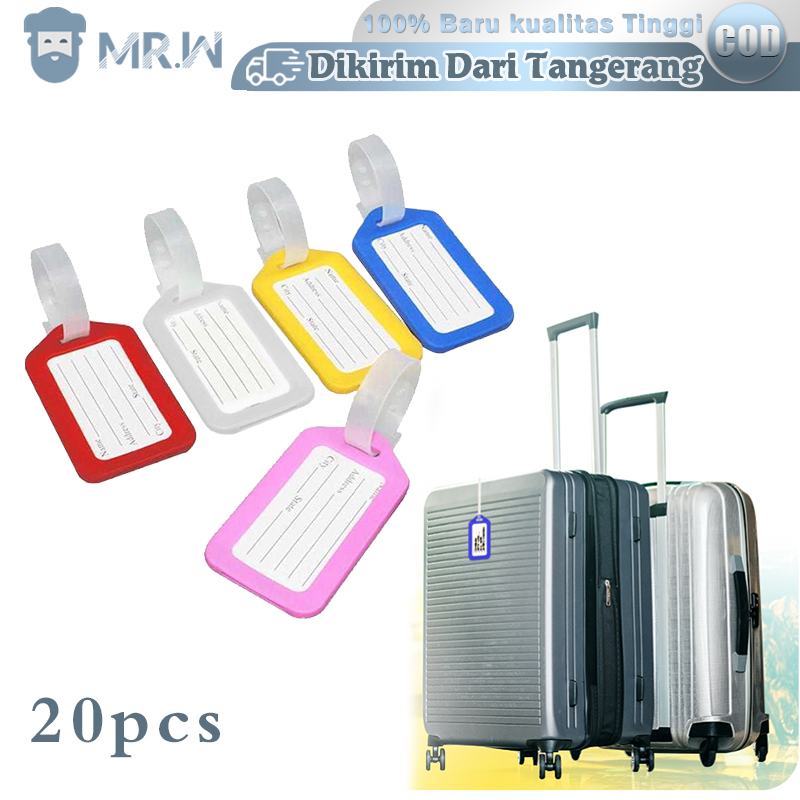 Jual Travel Name Tag 20pcs Bag Tag Luggage Tag Gantungan Koper Tas ...