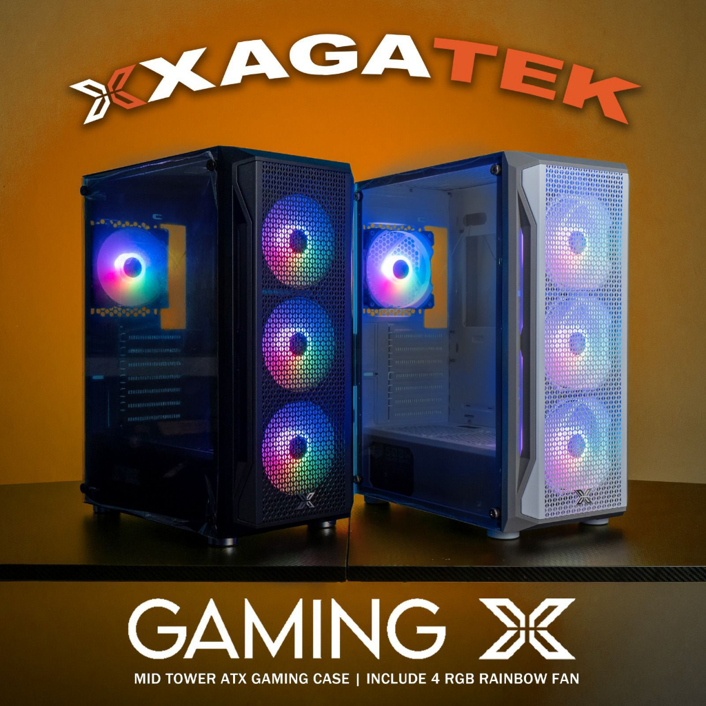 Jual Xagatek Gaming X Tempered Glass + 4 Fan RGB - Gaming Case | Shopee ...