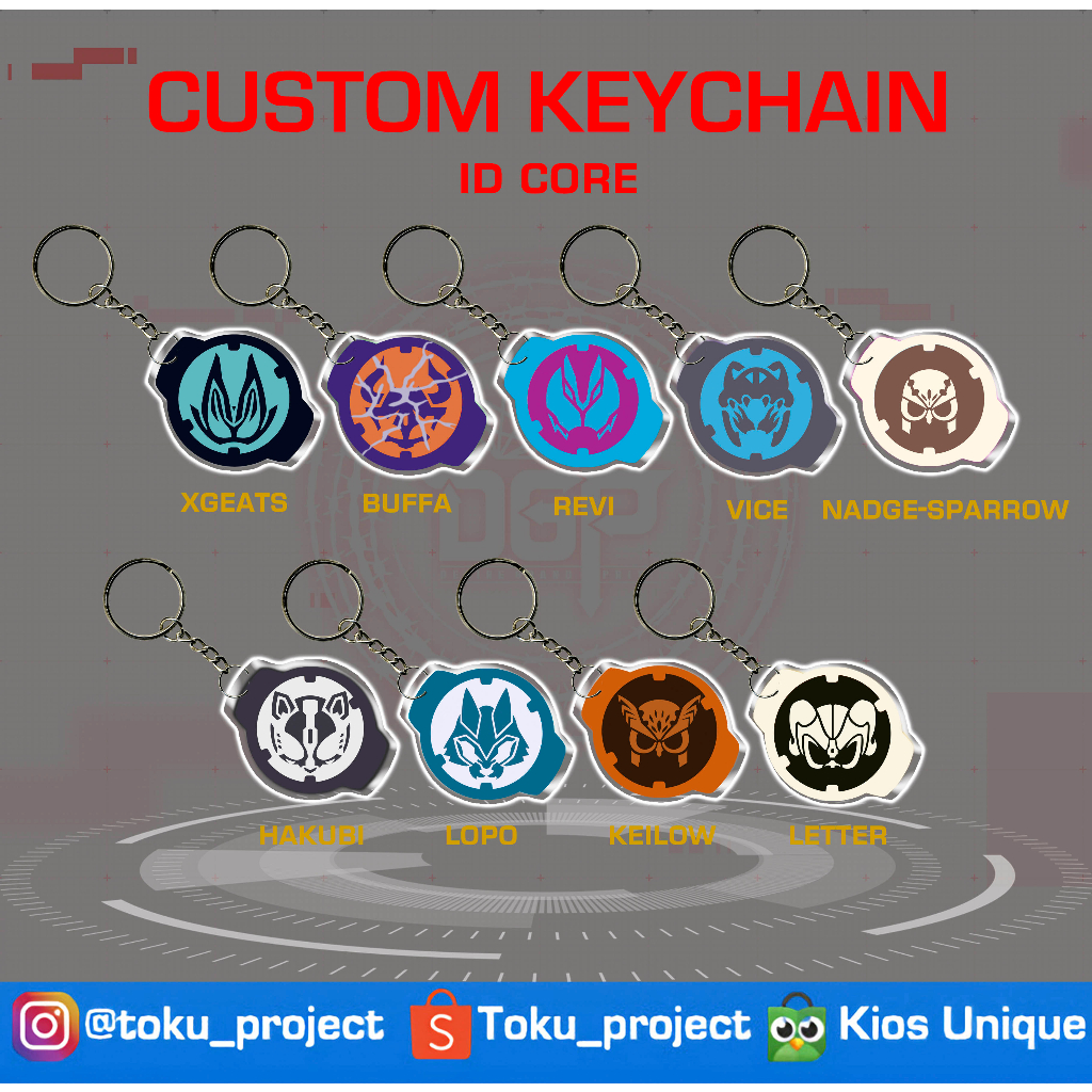 Jual GANTUNGAN KUNCI Id Core Kamen Rider XGeats Buffa Revi Vice Nadge ...