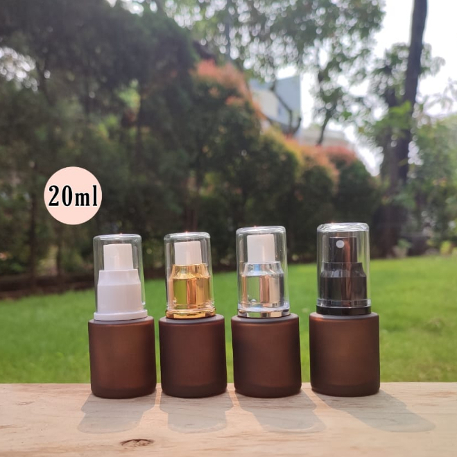 Jual Botol Spray Botol Amber Doff Botol Lotion Kaca Coklat 20ml 20gr Skincare Botol Pump ...