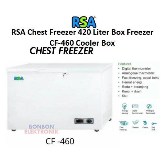 Jual RSA Chest Freezer 420 Liter Box Freezer CF 460 CF-460 Cooler Box ...