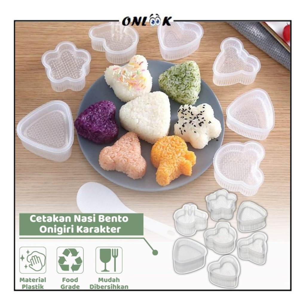 Jual Set Cetakan Nasi Bento Onigiri Karakter Plastik Transparan Anti ...