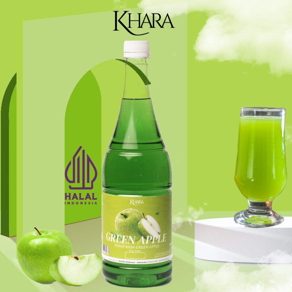 Jual Sirup Khara Green Apple 1000ml Khara Green Apple Flavoured Syrup