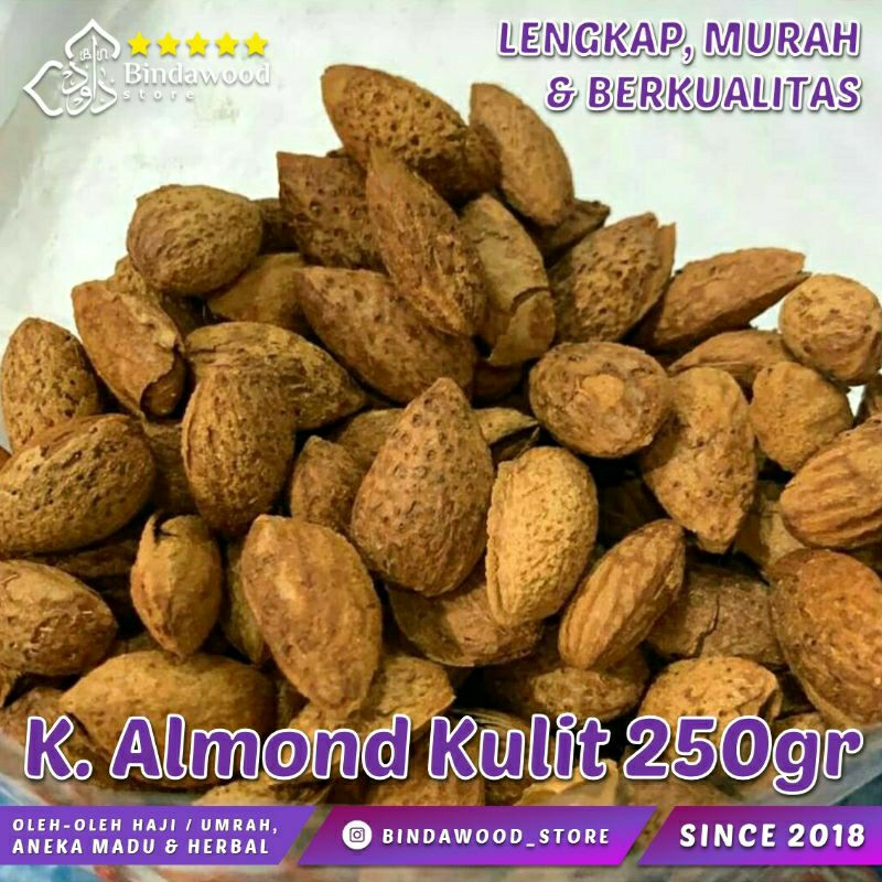 Jual Kacang Almond Kulit 250 gr | Shopee Indonesia