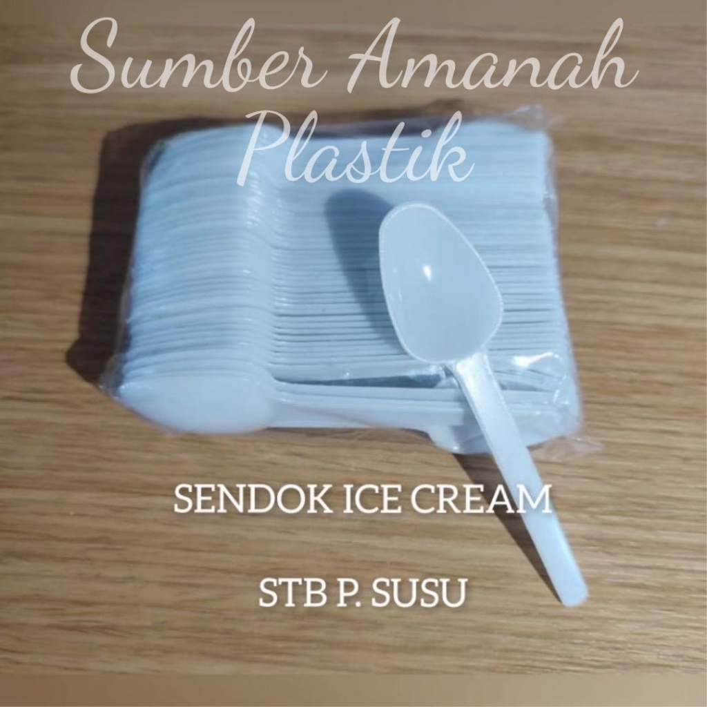 Jual Sendok Eskrim Puding Jelly Plastik STB Putih Susu isi 100pcs ...