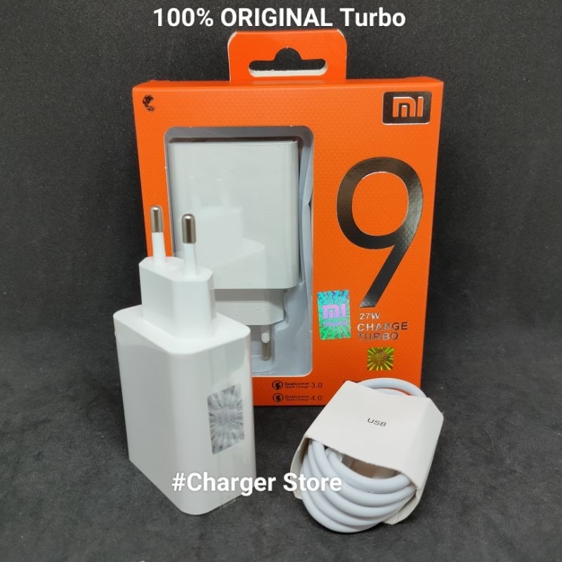 Jual 100% Turbo 27W Charger Xiaomi Type C Redmi Mi9 Mi Note 10 K20 X20 ...