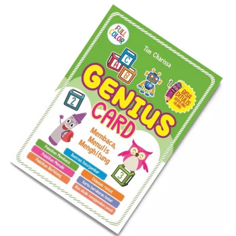 Jual Flashcard Kartu Genius Card Membaca Menulis Menghitung | Shopee ...