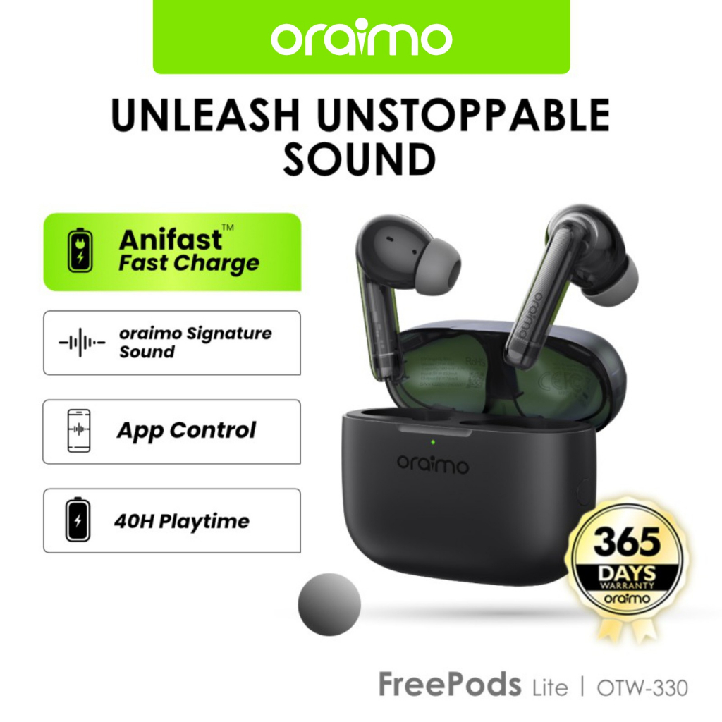 Jual Oraimo Freepods Lite TWS Earphone Bluetooth v5.3 Headset Wireless ...