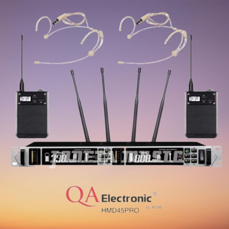 Jual Mic Wireless RDW QA Electronic HMD 45 Pro X - 2 Mic Headset + 2 Clip On | Shopee Indonesia