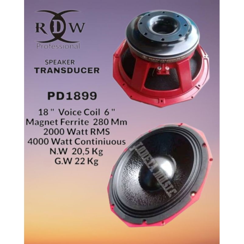 Jual Speaker Komponen RDW 18 PD 1899 / PD1899 - 18 inch | Shopee Indonesia