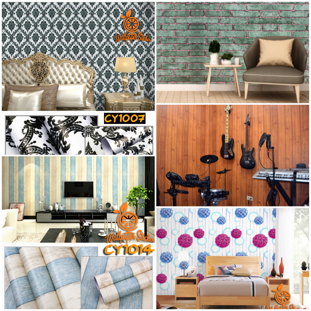Jual GDWS88 Wallpaper Sticker 45cm x 8m Wallpaper Dinding Waterproof ...