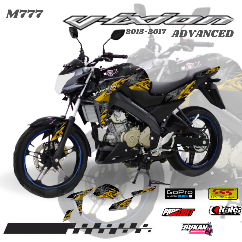 Jual Lis Stiker Striping Yamaha Vixion Advance M777 Tahun 2015 2016 2017 List Sticker Aksesoris ...