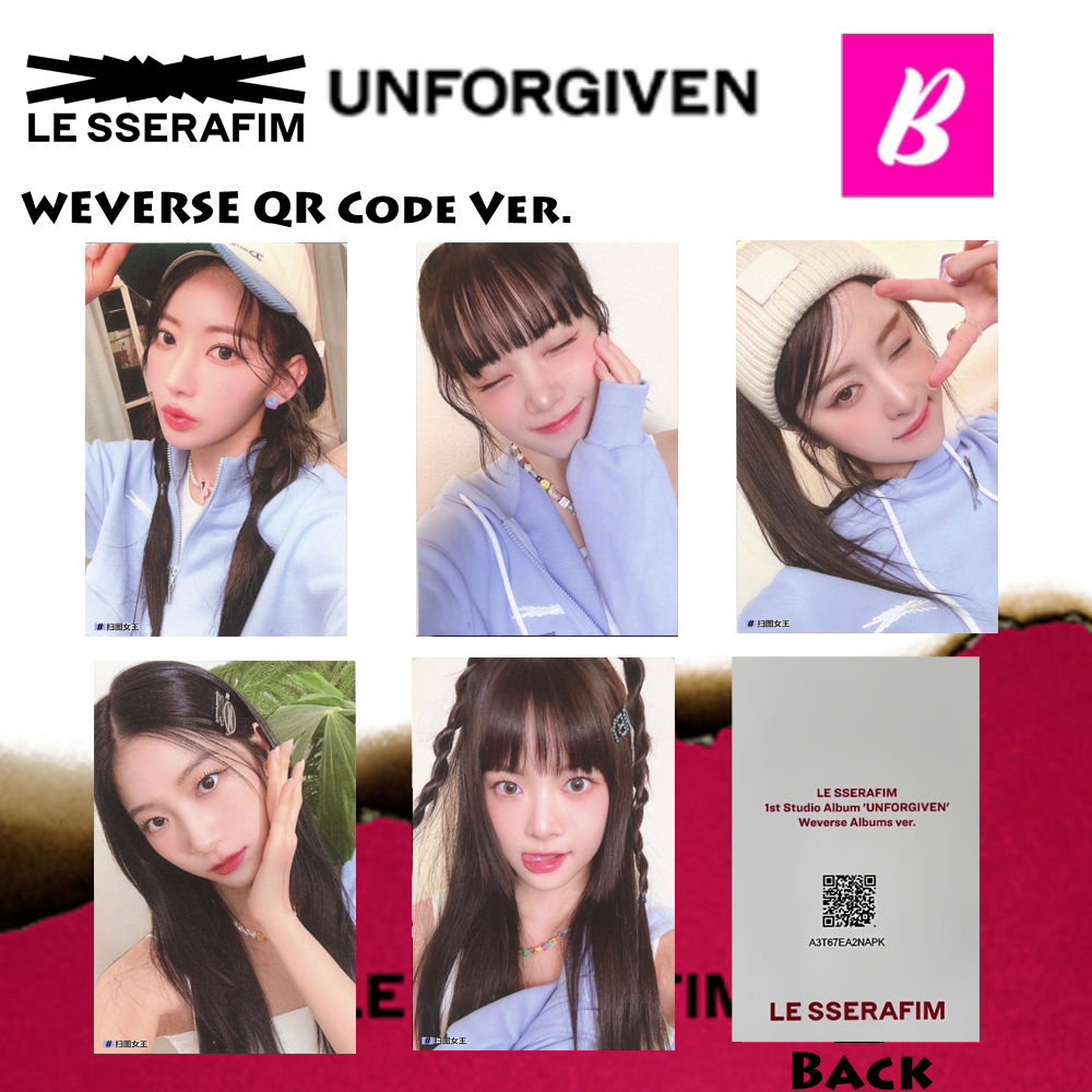 Jual LE SSERAFIM UNFORGIVEN ALBUM WEVERSE QR CODE VER PHOTOCARD UNOFFICIAL | Shopee Indonesia