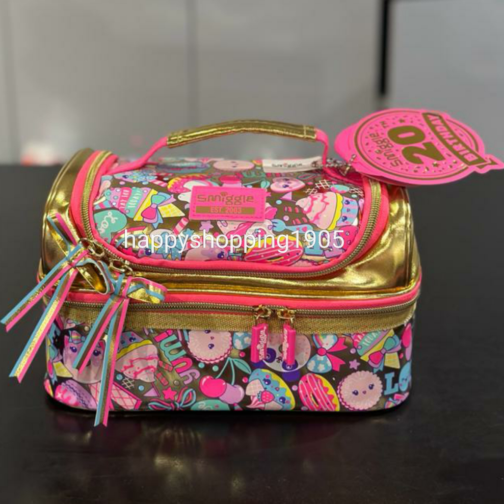 Jual SMIGGLE 20TH BIRTHDAY DOUBLE DECKER LUNCHBOX GOLD - TAS BEKAL ...