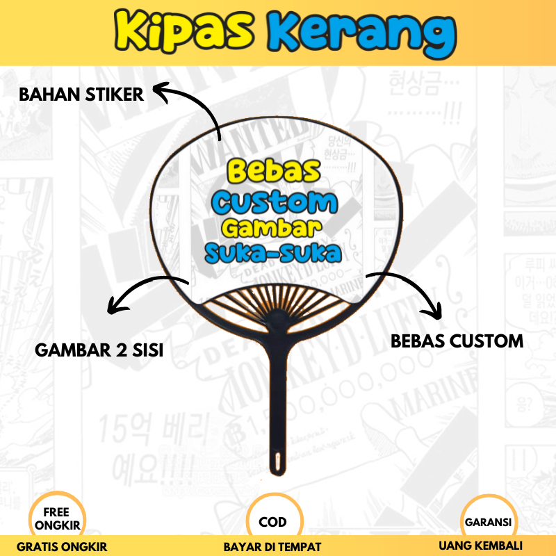 Jual [Bebas Custom] Kipas kerang custom kekinian gambar suka-suka ...