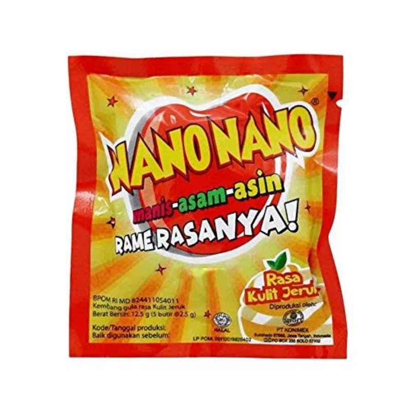 Jual NanoNano Permen Asam Manis Rasa Kulit Jeruk 12gr | Shopee Indonesia