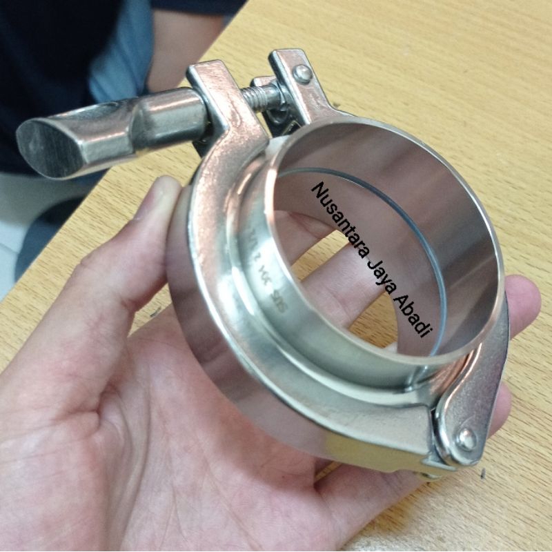Jual Clamp Ferrule Sanitary Complete Set Stainless 304 2 1/2 " inchi 63 ...