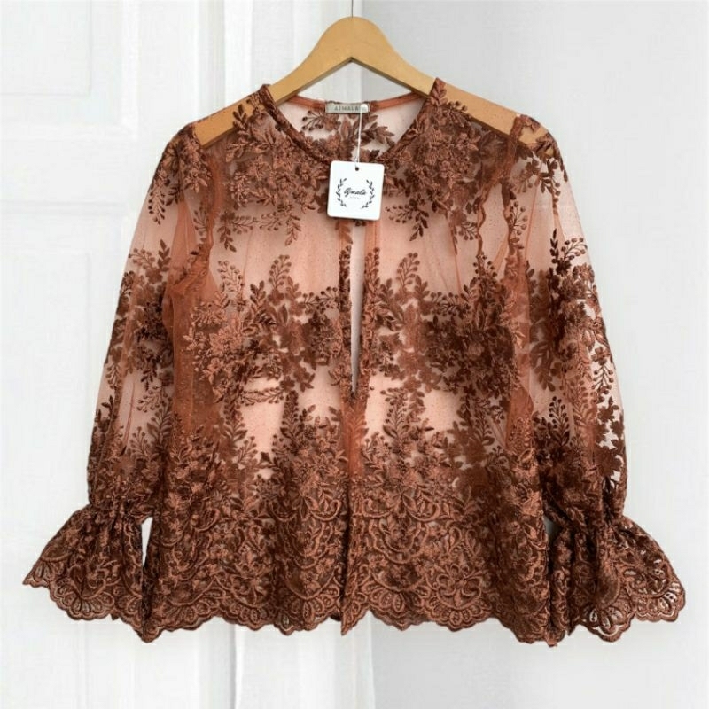 Jual Long outer Brukat Flower / Outer brokat / outer lace / Ajmala ...