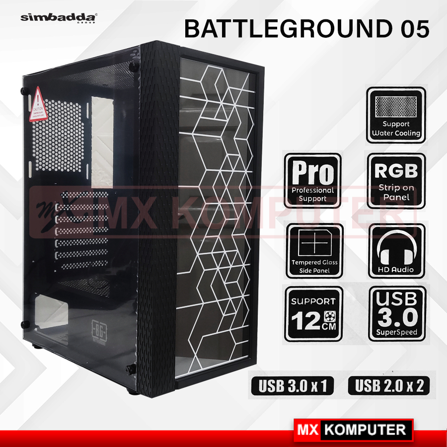 Jual Casing Simbadda Battleground 05 Case PC Gaming RGB | Shopee Indonesia