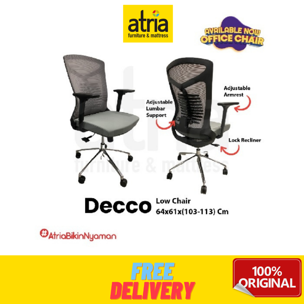 Jual Atria Kursi Kantor Kursi Kerja Decco Low Chair | Shopee Indonesia