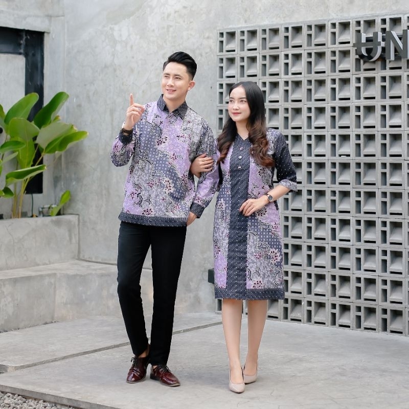 Jual DRESS BATIK COUPLE LAPIS TRIKOT / DRESS BATIK / BAJU BATIK COUPLE ...