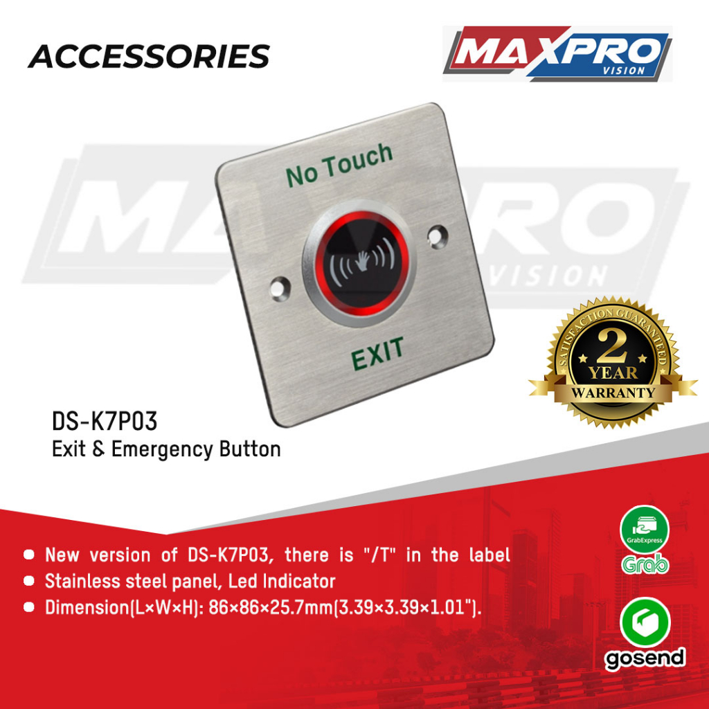 Jual DS-K7P03 - HIKVISION EXIT & EMERGENCY BUTTONS | Shopee Indonesia