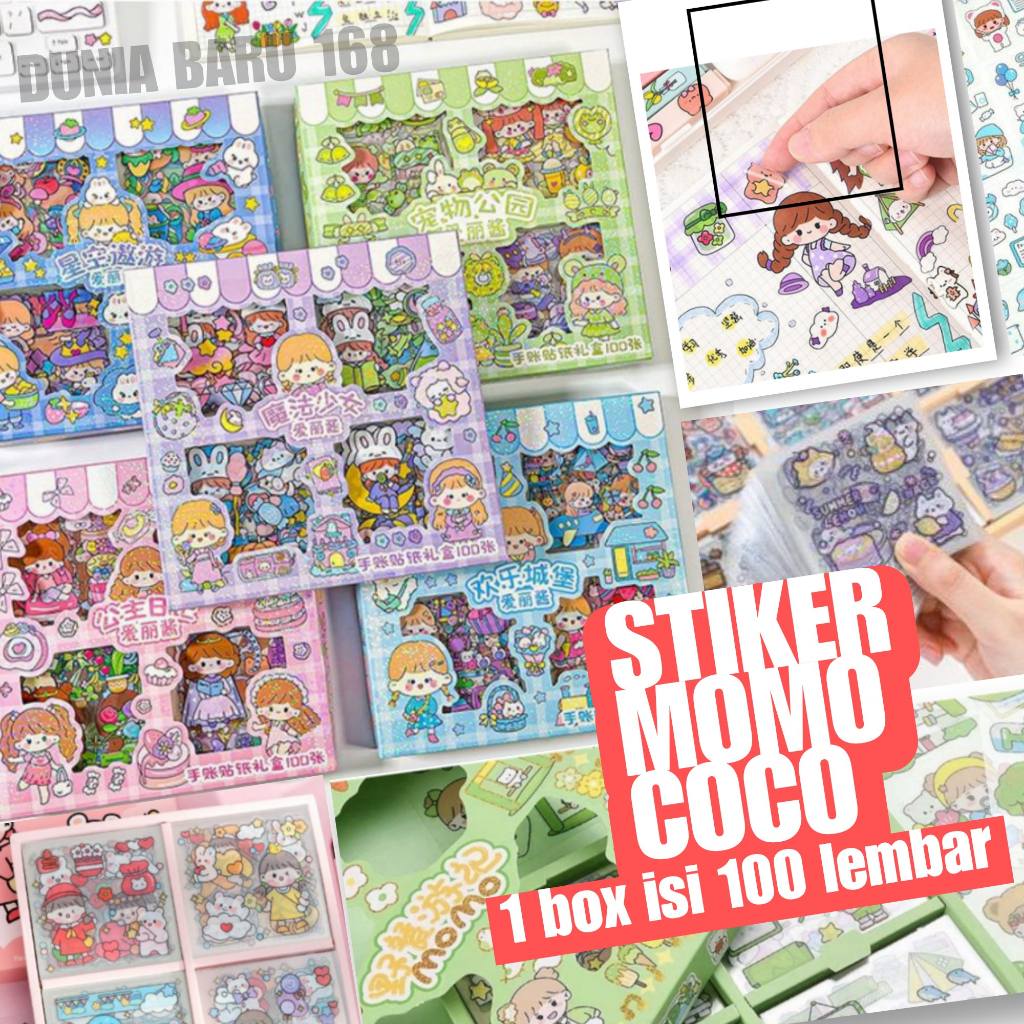 Jual Sticker MOMO COCO 100 Lembar / Stiker Waterproof stiker Tumblr ...