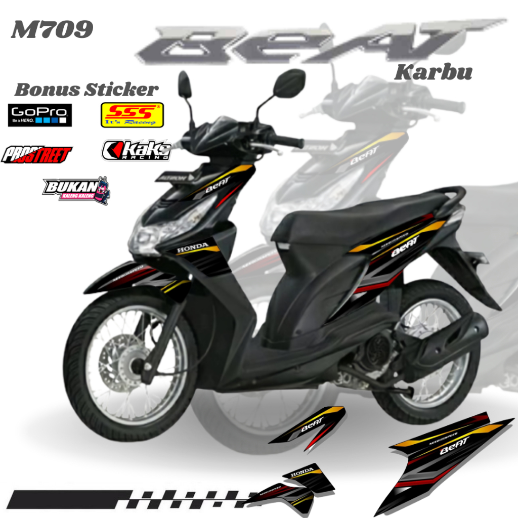 Jual STIKER STRIPING MOTOR Beat Karbu Lawas Old KODE M709 Sticker Decal ...