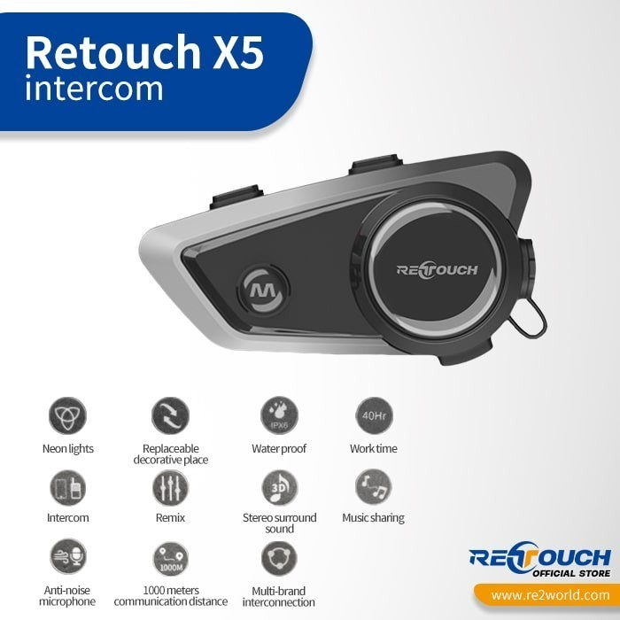 Jual ReTouch X5 Intercom Bluetooth Headset | Shopee Indonesia