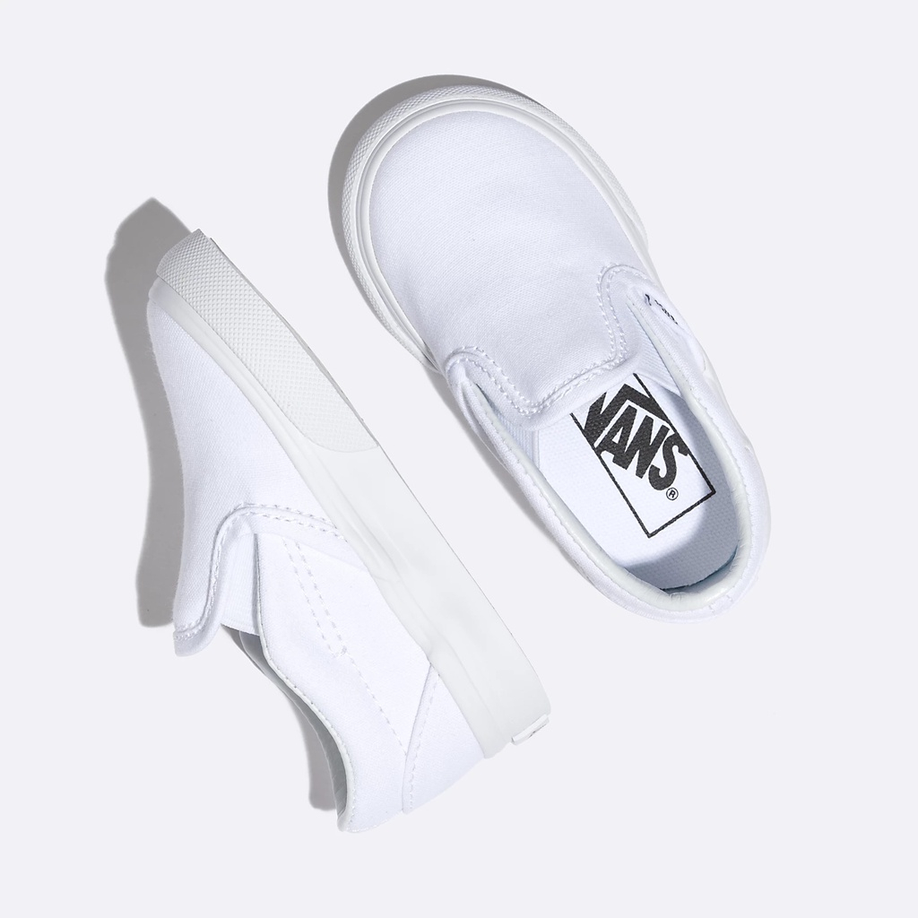 Jual Sepatu Vans Anak Slip On Full White Slop Putih polos size 21-35 ...