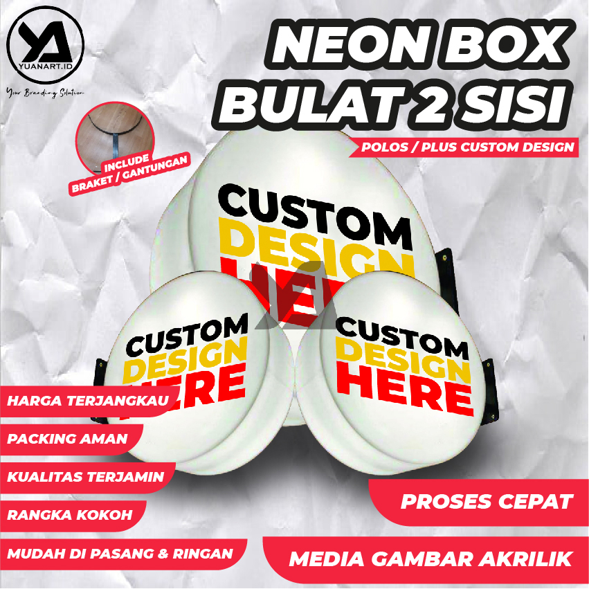 Jual Neon Box Bulat 2 sisi Custom Neonbox Bundar 2sisi Papan Nama ...