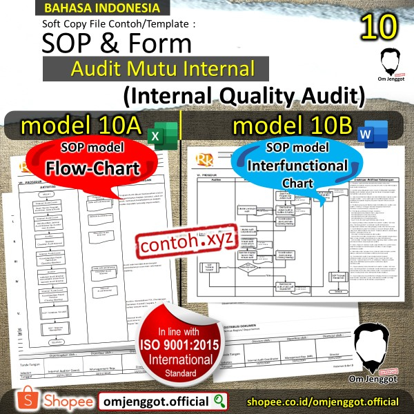 Jual [#10] Contoh SOP Audit Mutu Internal, sesuai ISO 9001:2015, Bahasa ...