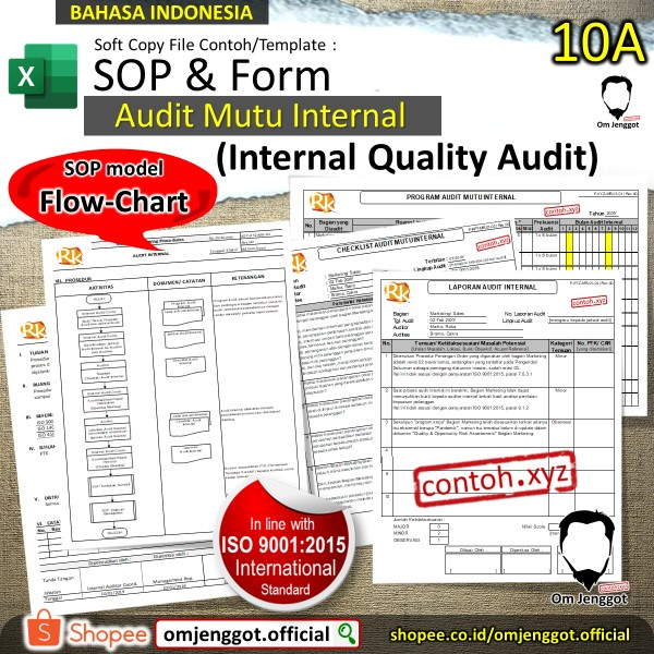 Jual [#10] Contoh SOP Audit Mutu Internal, sesuai ISO 9001:2015, Bahasa ...
