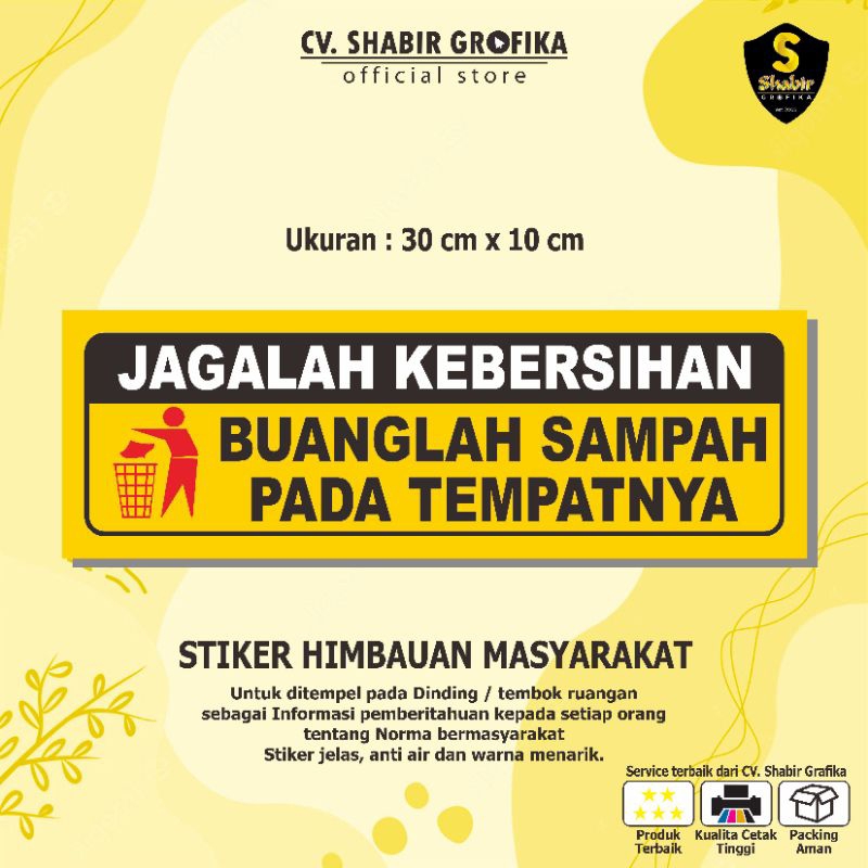 Jual STIKER LINGKUNGAN HIDUP Buanglah sampah pada tempatnya | Shopee ...
