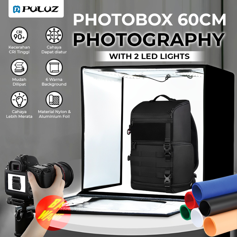 Jual PULUZ Fotobox 60cm LED Light Portable PhotoBox Studio Photo Foto ...