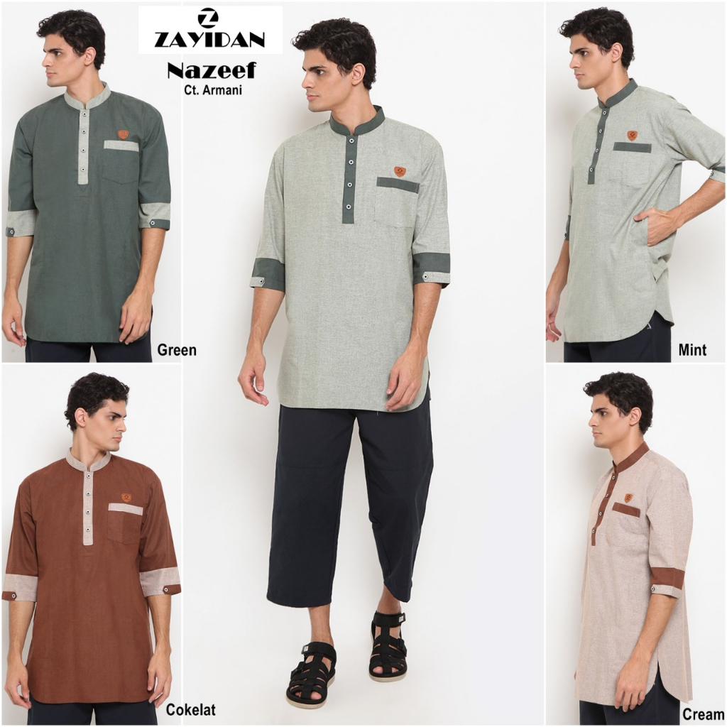 Jual Baju Koko Gamis Muslim Pria Nazeef Series Zayidan Koko Muslim Dewasa | Shopee Indonesia