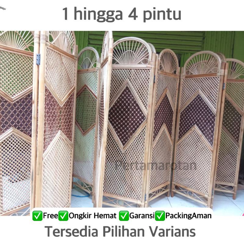Jual Sketsel 3 lembar pembatas ruangan rotan berbagai motif/Sekat rotan ...