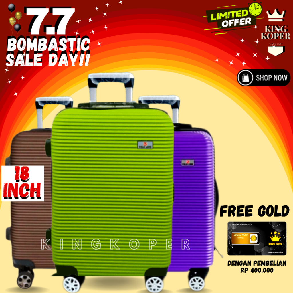 Jual Koper 18 inch Polo ukuran kabin / fiber / hardcase / murah / cabin ...