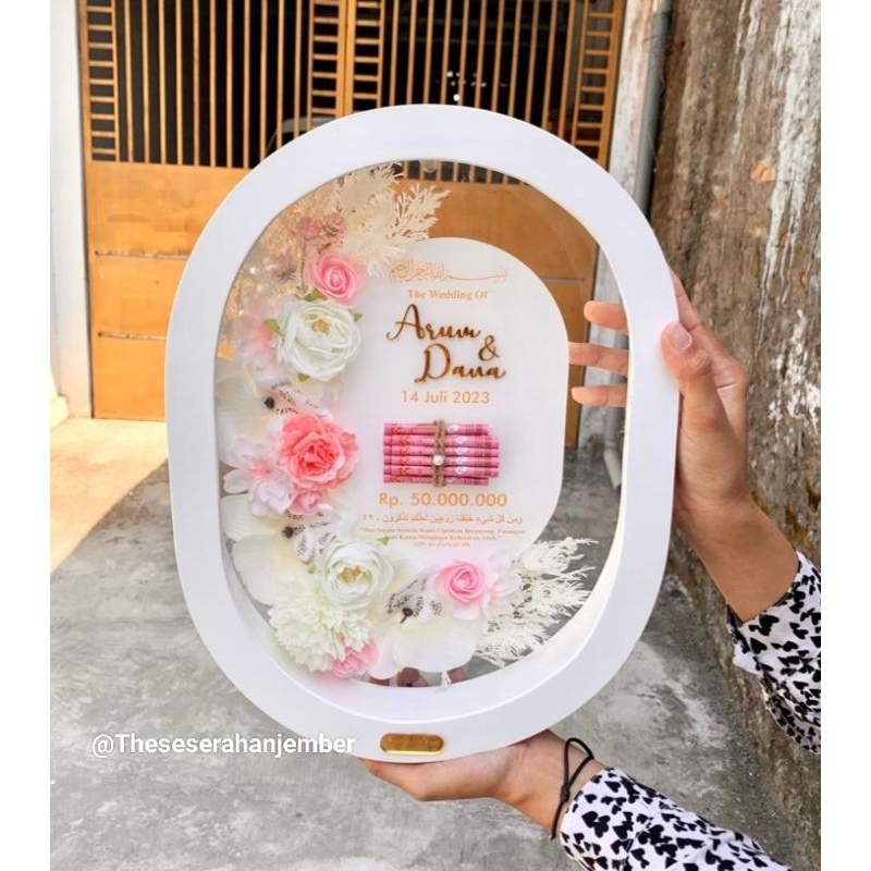 Jual Bingkai Mahar Pernikahan Akrilik Oval | Shopee Indonesia