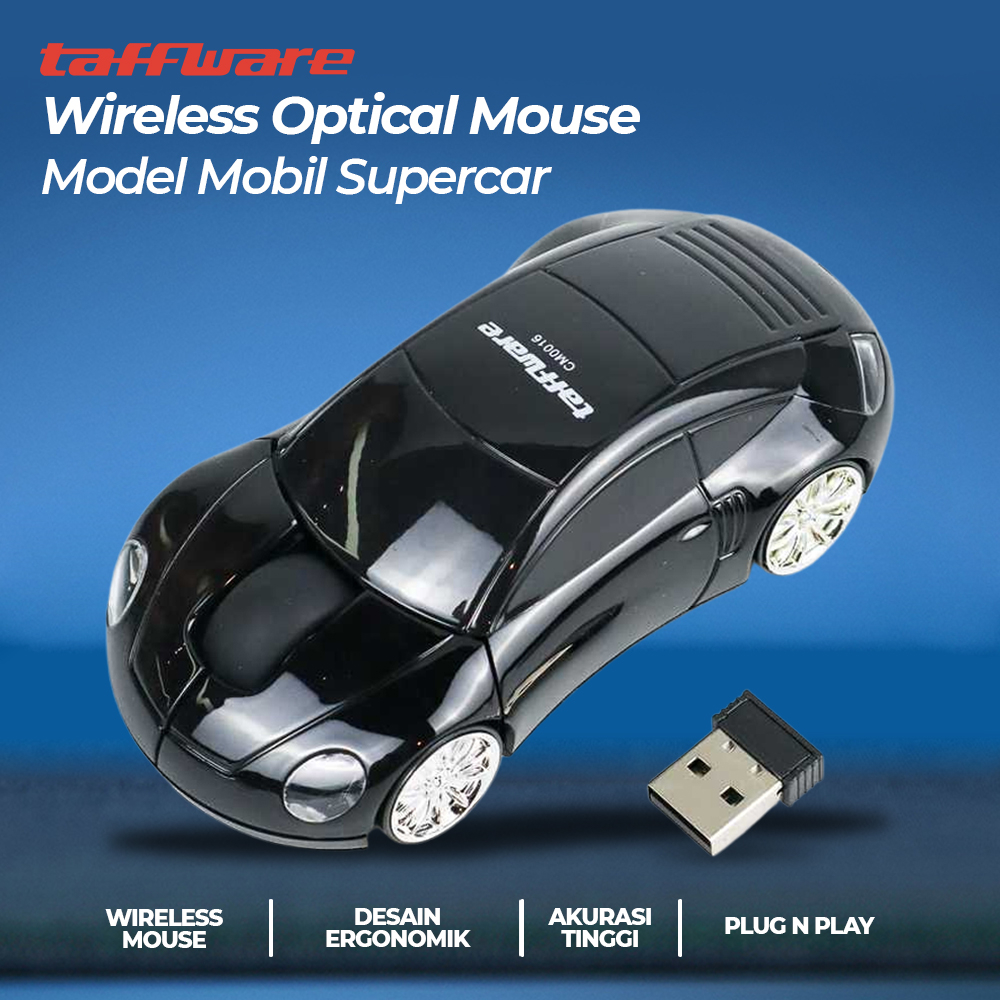Jual Mouse Wirelles Optical Gaming Model Mobil Supercar Plug n Play ...