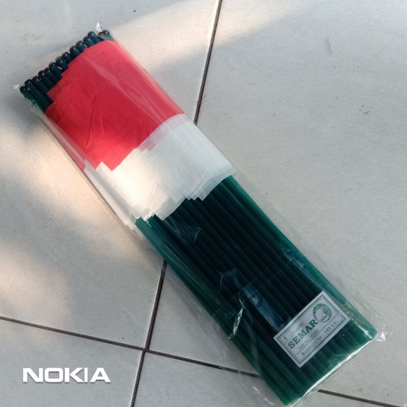 Jual Bendera tangan plastik merah putih plus stik stick sedotan 36cm ...