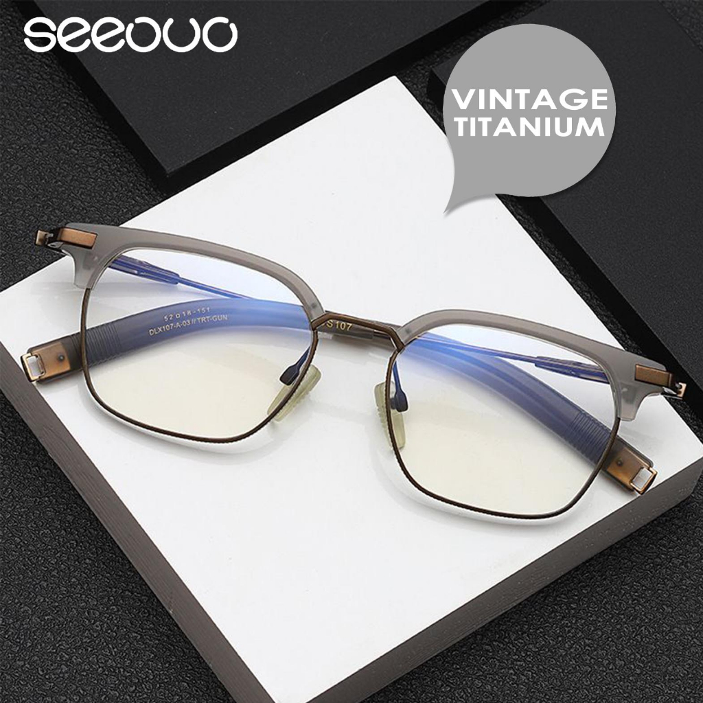 Jual Seeouo Kacamata Frame Plano Lens Retro Classic Fashion Pria Wanita Kekinian Bisa Minus ...