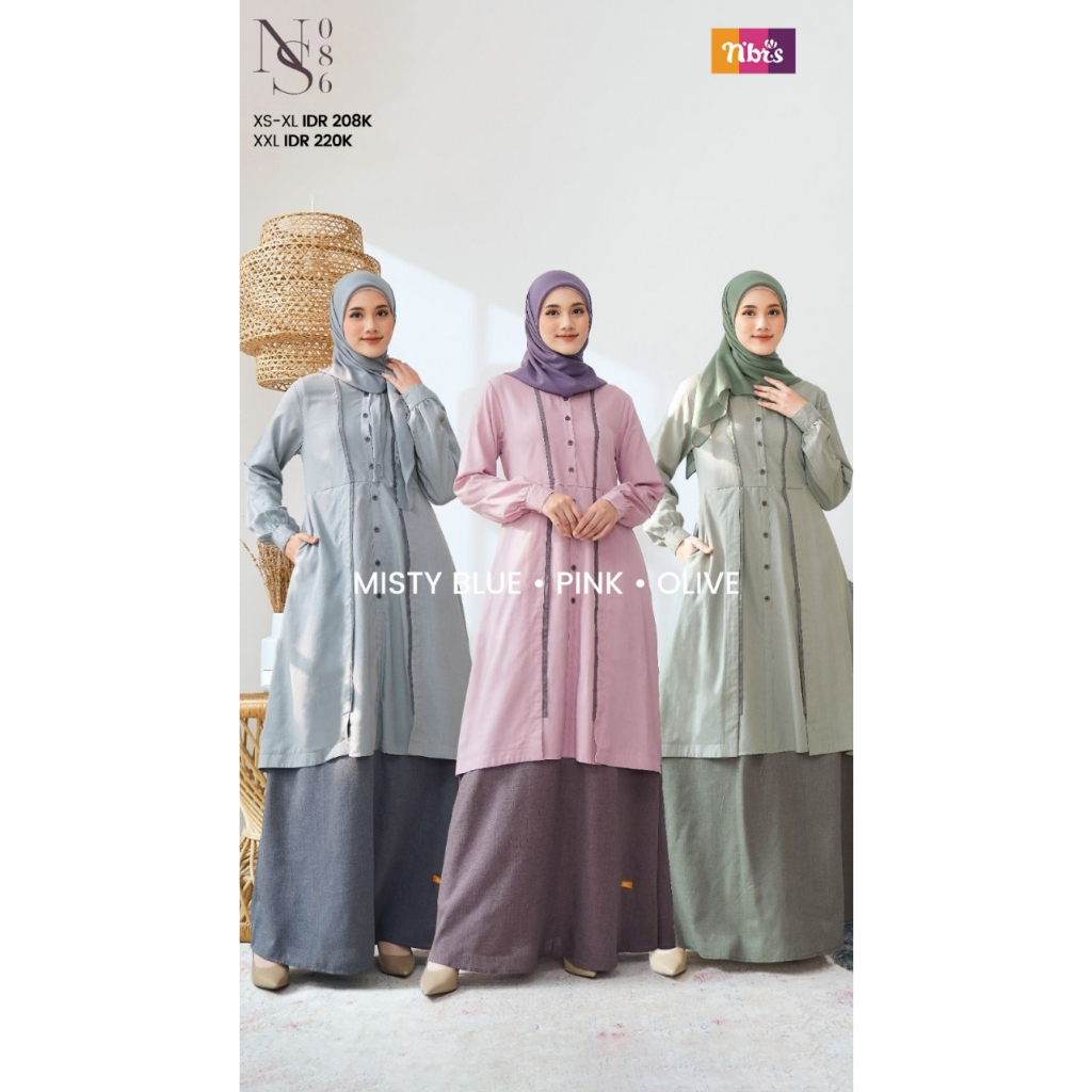 Jual Nibras Gamis NS 86 Bahan Supernova Dress Fashion Muslimah Kekinian ...