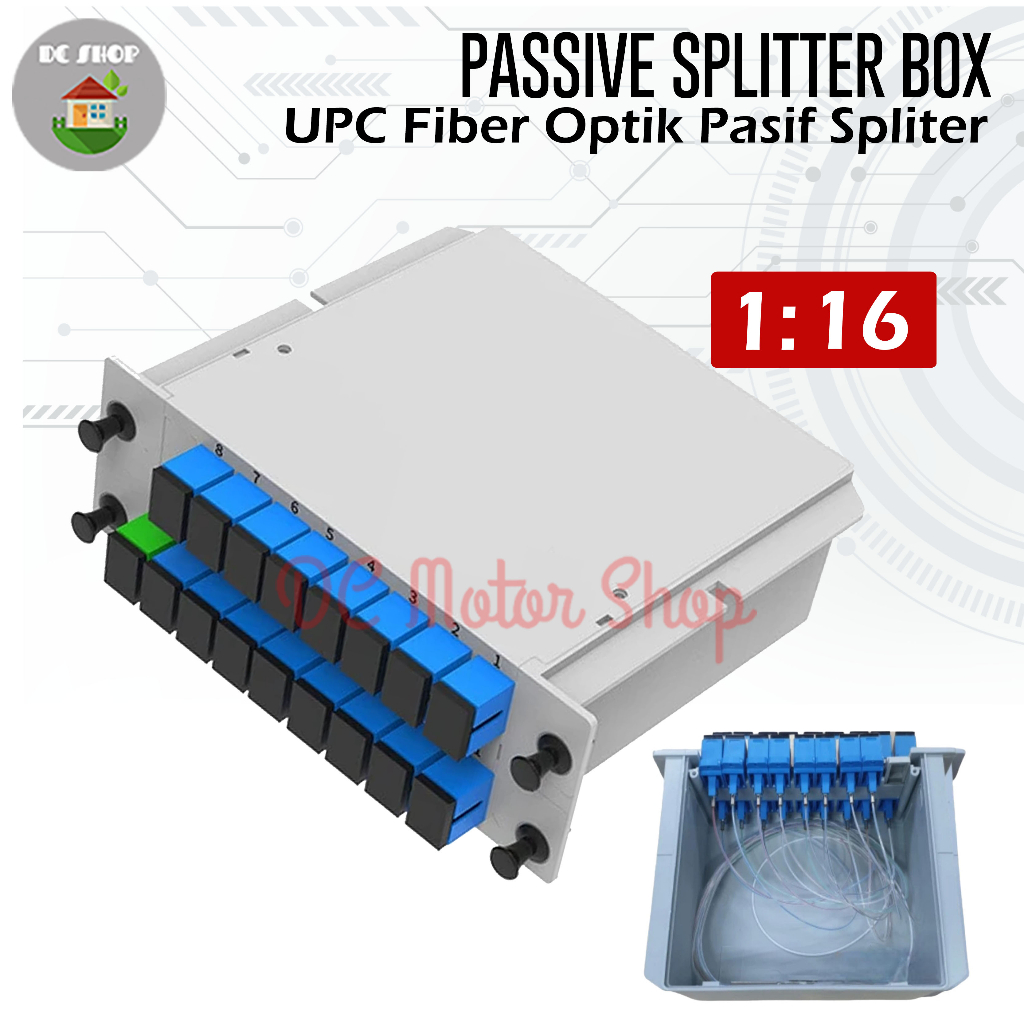 Jual Passive Splitter PLC BOX FO 1:2 1:4 1:8 1:16 SC Fiber Optik Pasif ...