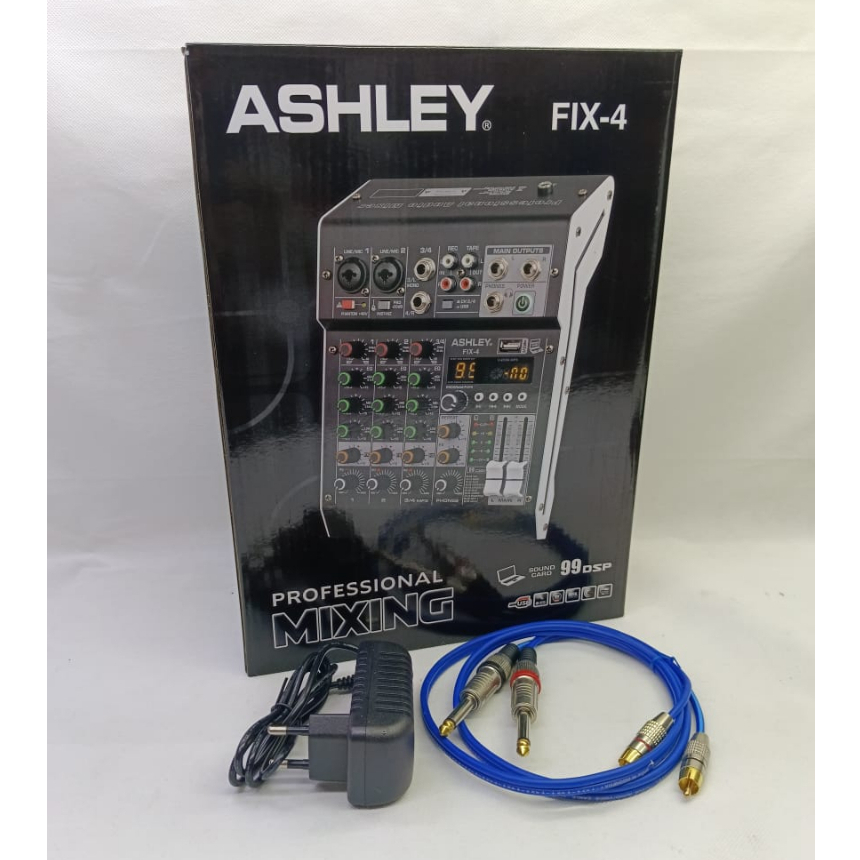 Jual mixer ashley FIX4 mixer audio ASHLEY 4CHANNEL original | Shopee Indonesia