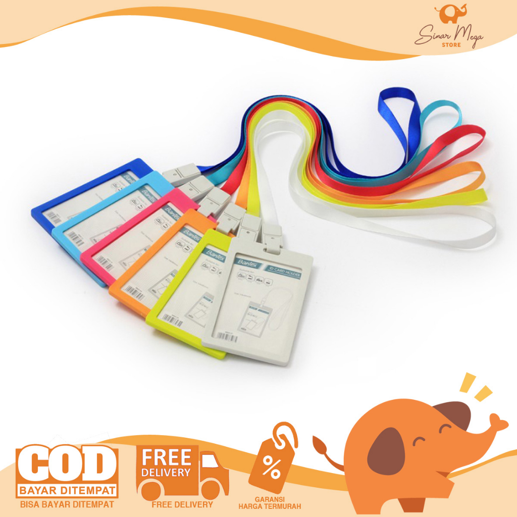 Jual Bantex ID CARD Potrait+Lanyard / Name Tag ID Card Tali Varian ...